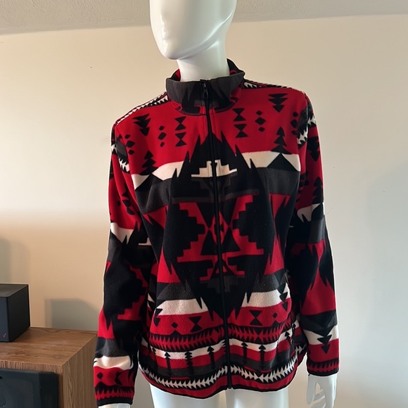 Ralph Lauren | Jackets & Coats | Lauren Active Red And Black Fleece Zip ...